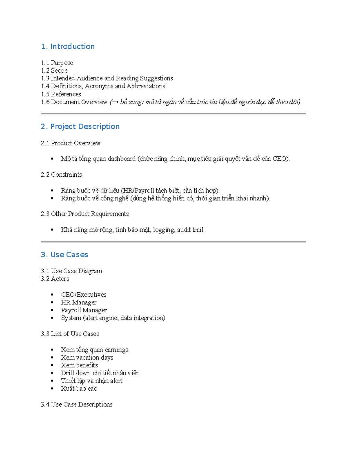 Hướng dẫn viết Case Study 02: Cấu trúc và Yêu cầu Dự án - Studocu