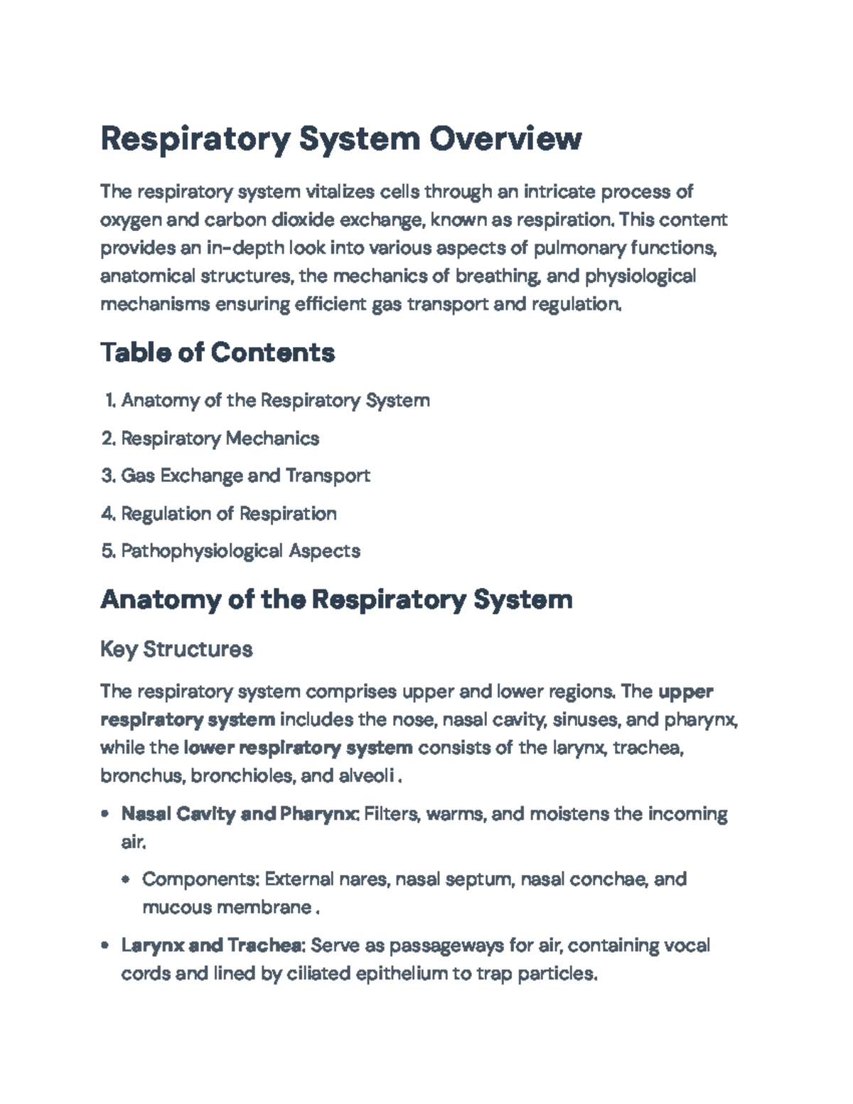 Respiratory System Overview: Anatomy, Function, and Pathophysiology ...