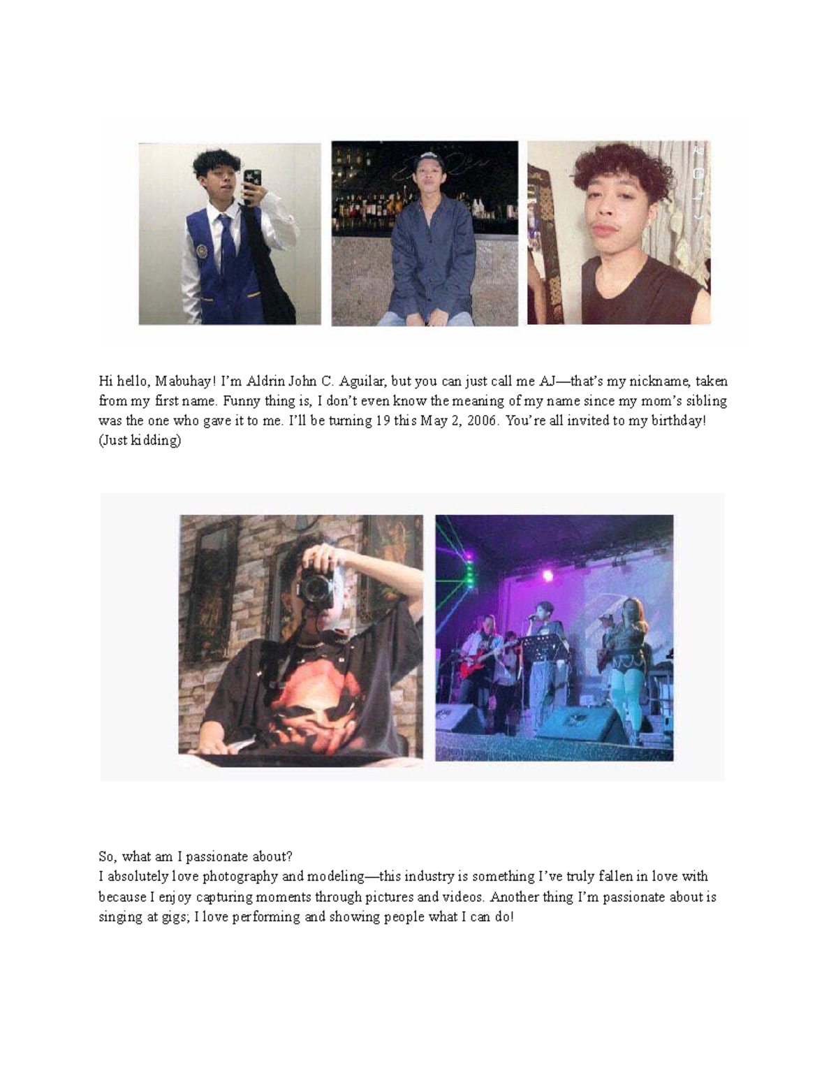 Aguilar — ED FTC 2 E-Portfolio: Passion for Photography & Performance ...