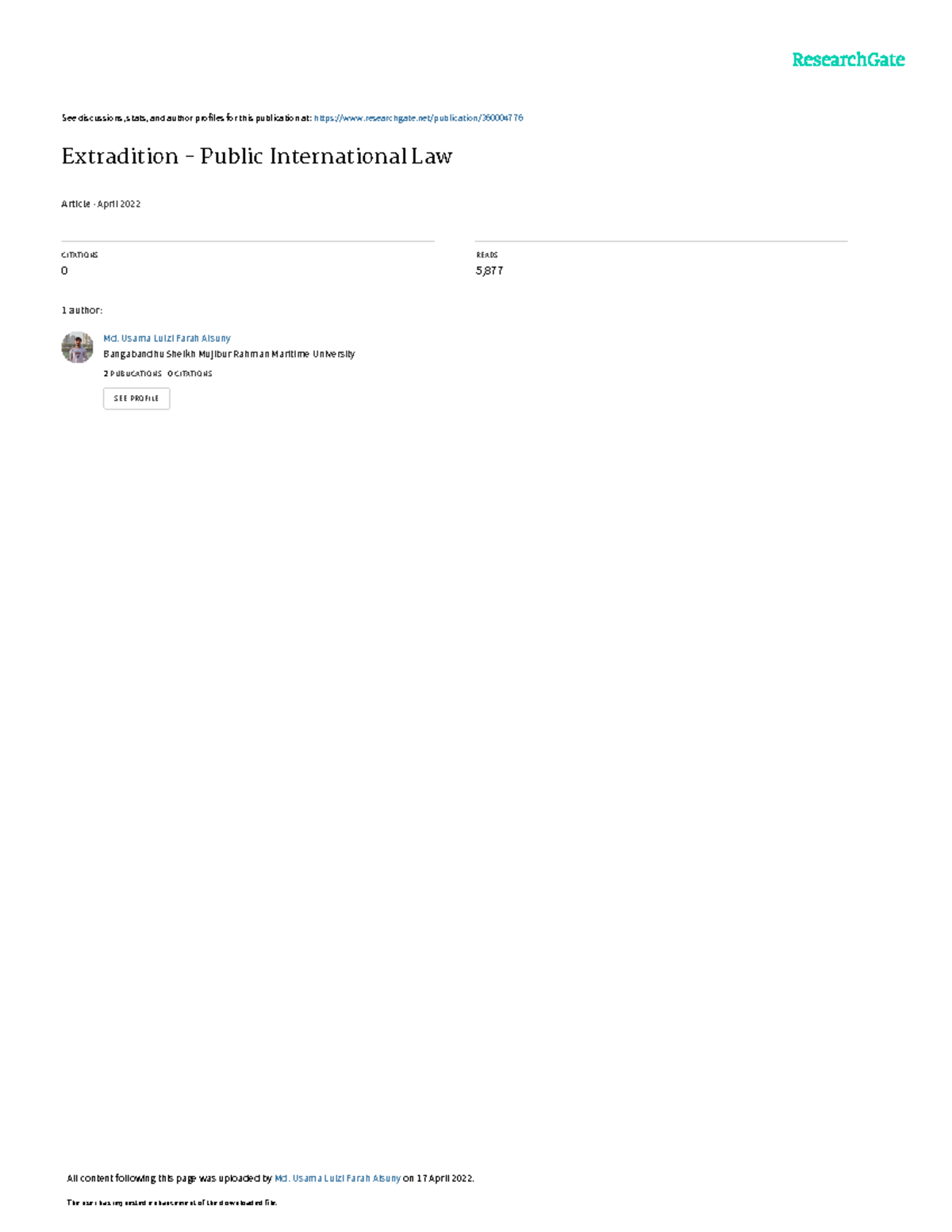 Extradition Principles and Case Studies in Public International Law ...