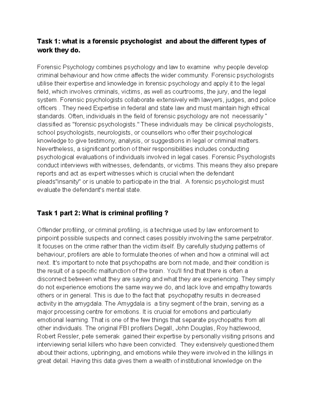 Year 12 Forensic Psychology: Understanding Criminal Behavior ...