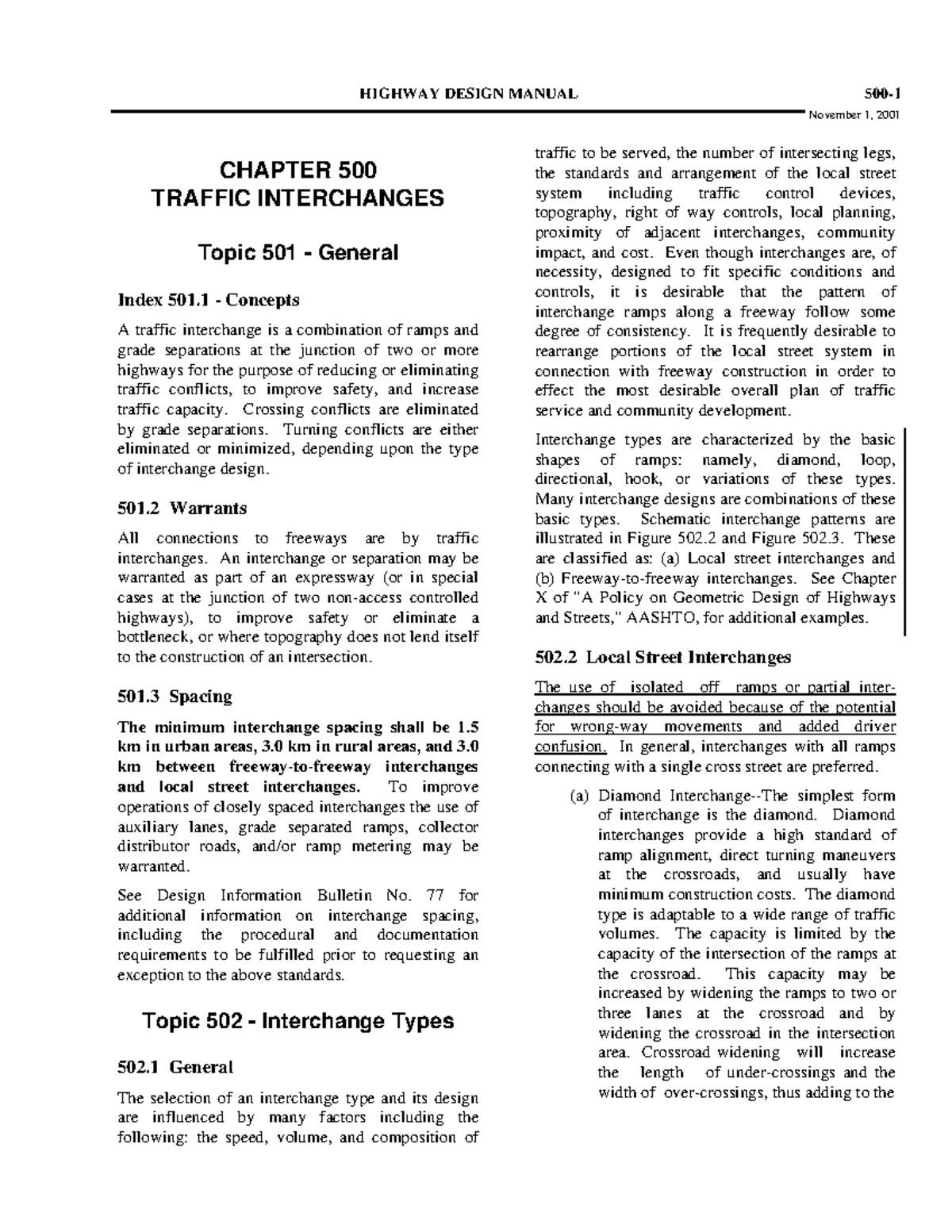 500 Traffic Interchanges: Concepts, Types, and Design Standards - Studocu