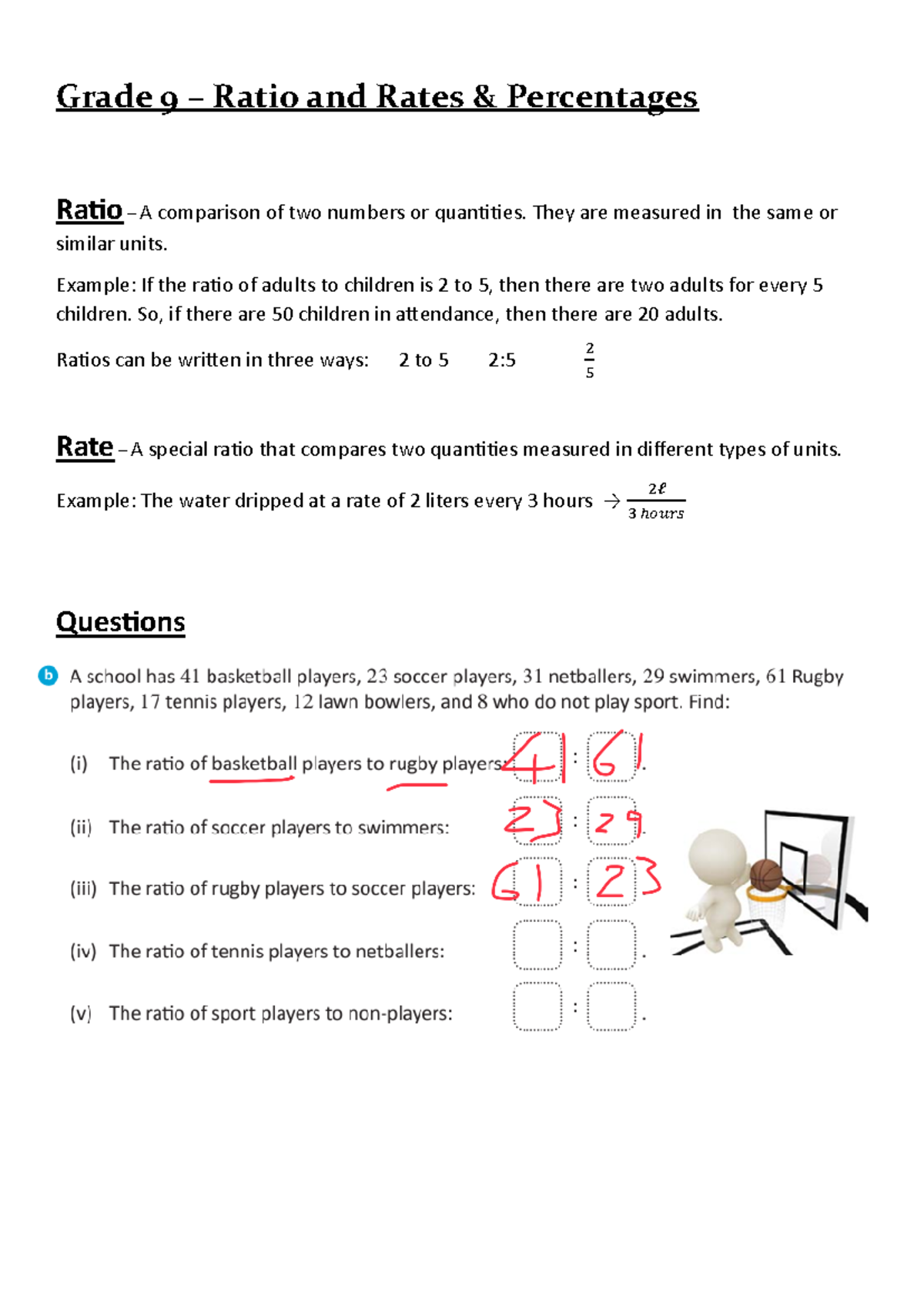 Grade 9 - Final Exam on Ratios, Rates & Percentages Concepts - Studocu