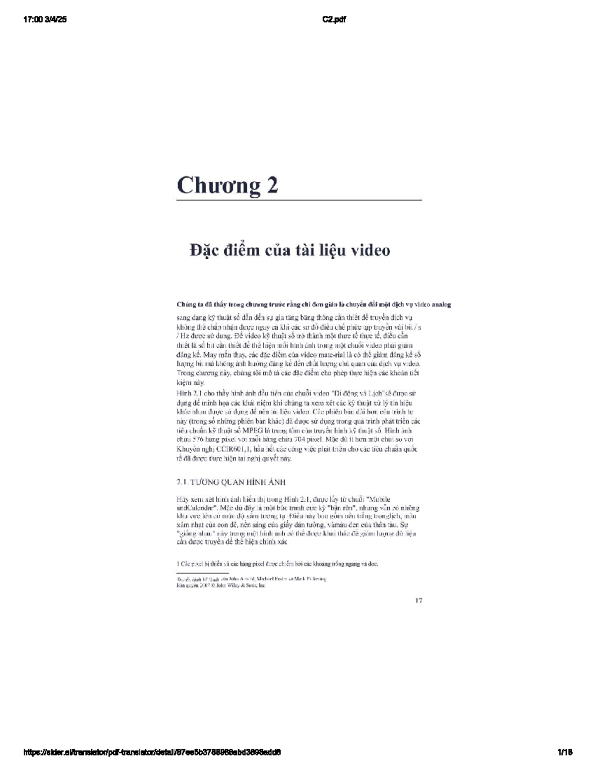 C2 - Chương 2: Đặc Điểm Của Tài Liệu Video - Studocu