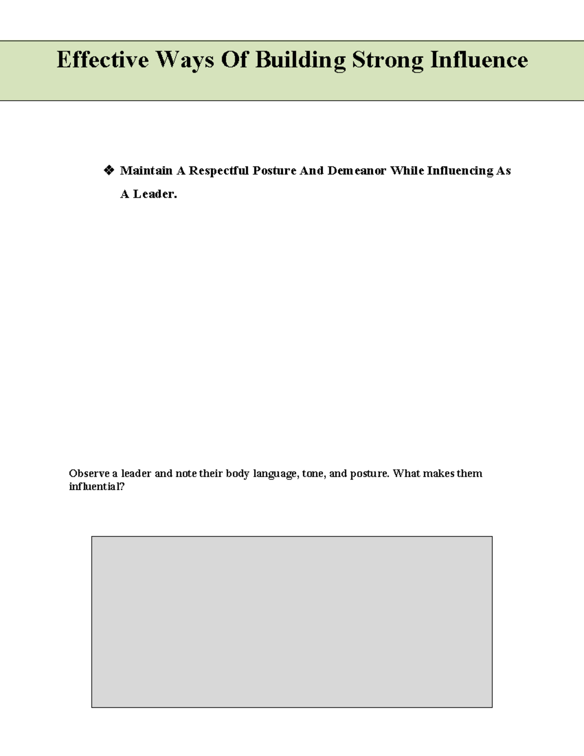 Effective Strategies for Ethical Leadership Influence - Studocu