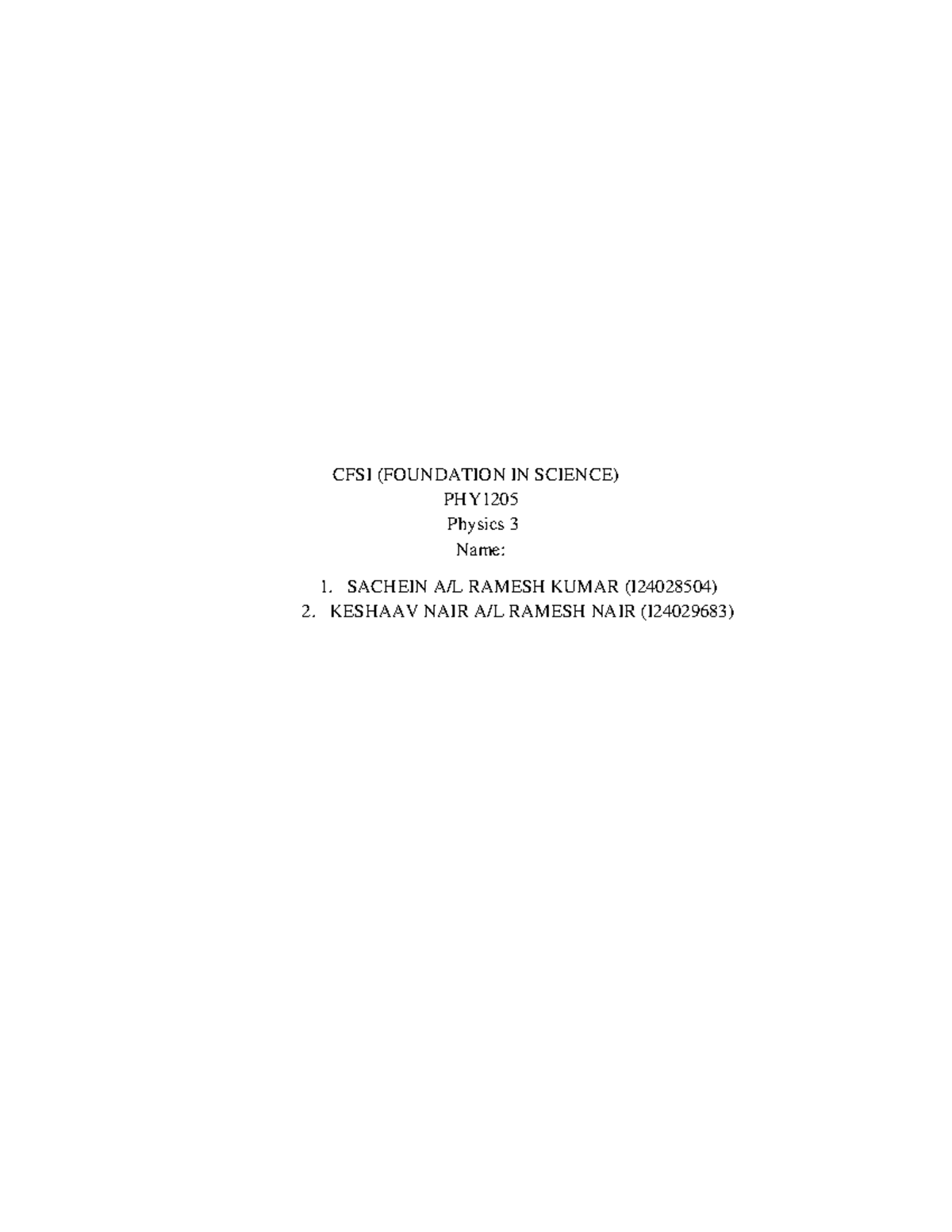 Physics 3 Lab Report: Vector Addition & Newton's 1st Law - EXP 3 - Studocu