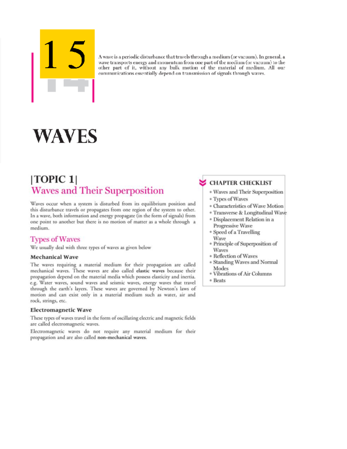 WAVES 15: Comprehensive Notes on Wave Motion and Characteristics - Studocu