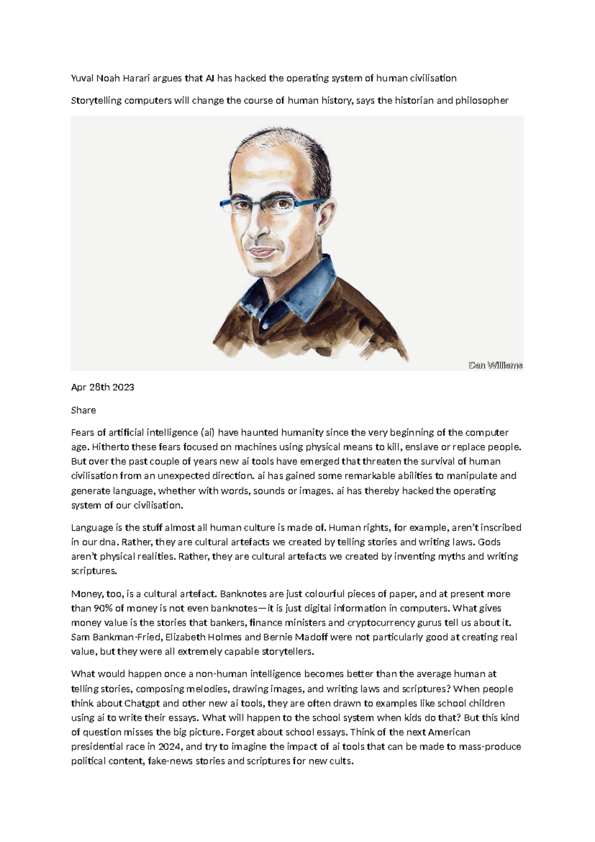 AI and the Future of Humanity: Harari's Insights on Language and ...