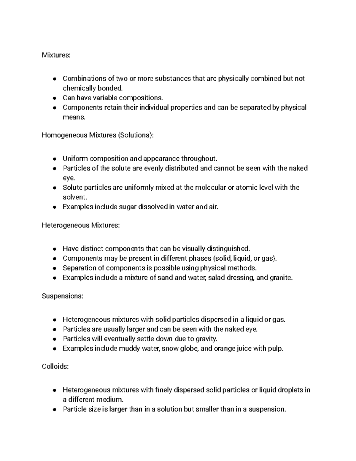 Chemistry 101: Detailed Notes on Mixtures and Separation Techniques ...