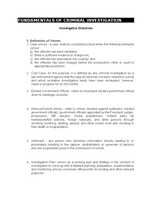 Samples of Investigative Reports for CRIMINV 101: Final Exam - Studocu