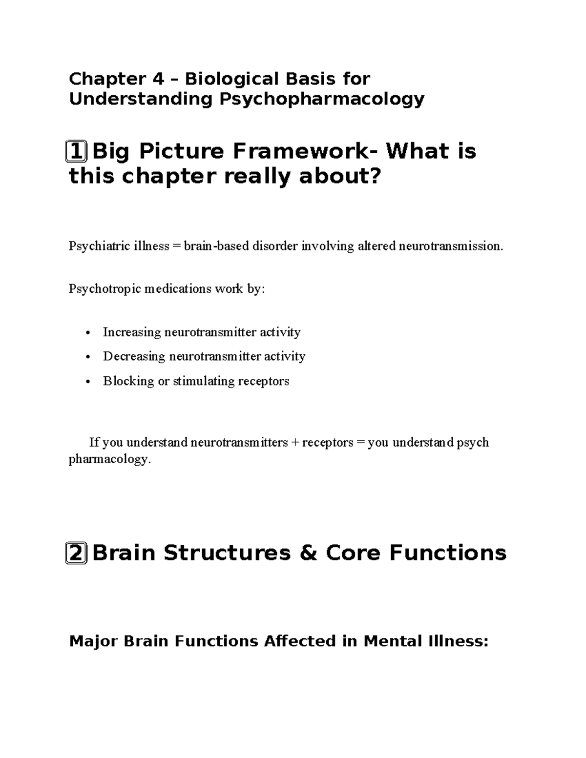 Psych 101 - Chapter 4 Study Guide: Biological Basis of ...