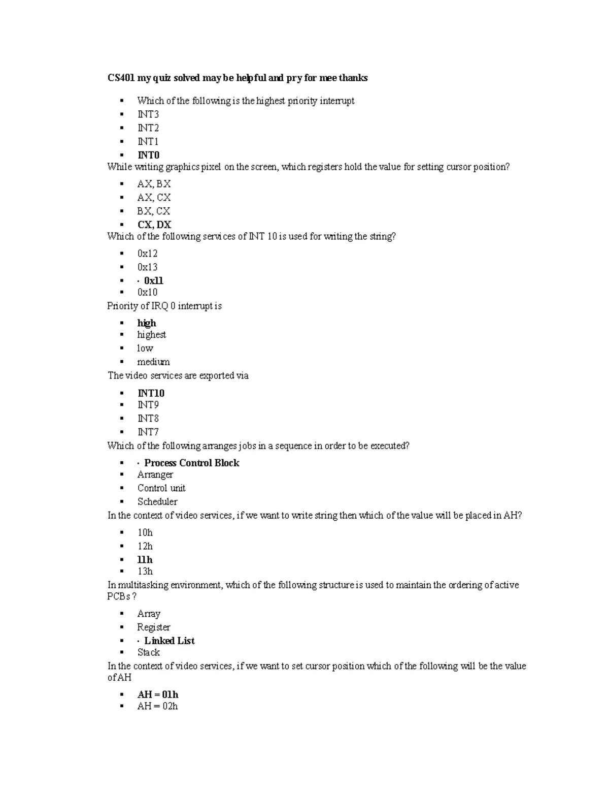 CS401 Quiz 1 Solution by MCS of Virtuallians - Warning: TT: undefined function: 32 CS401 Quiz No ...
