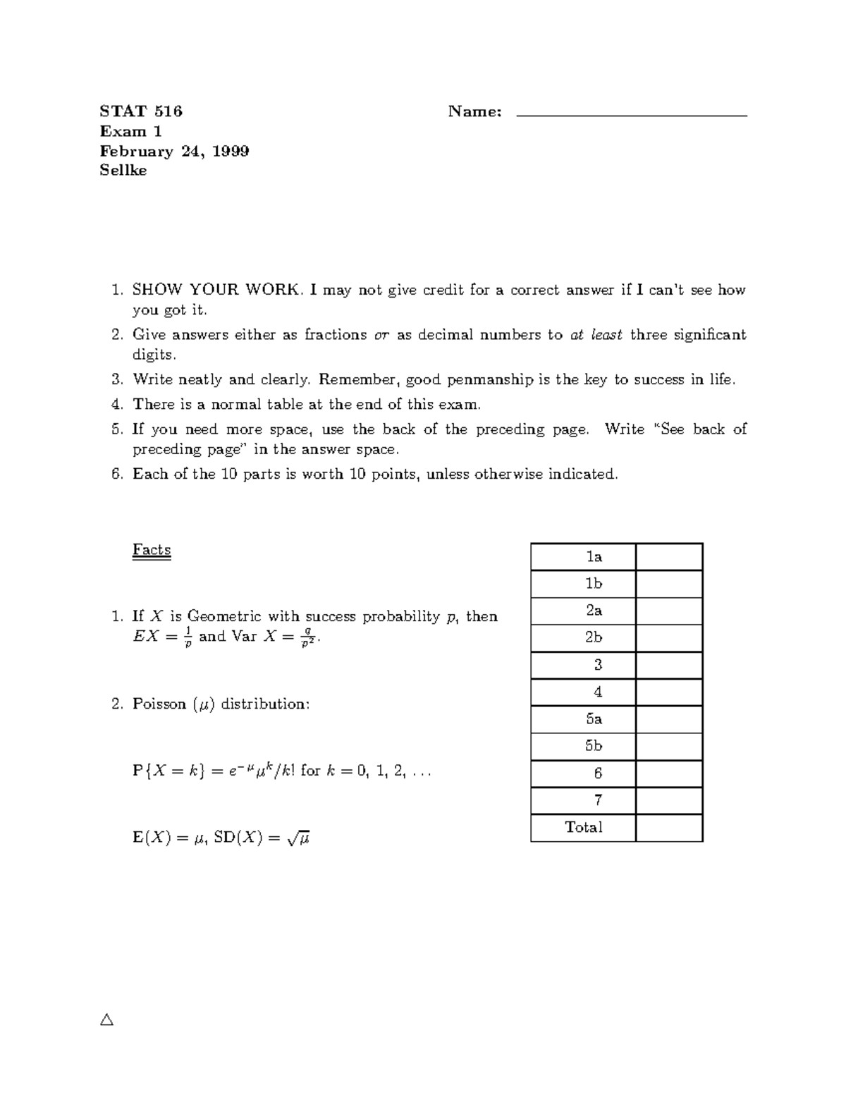 STAT 516 Exam 1 Practice Questions and Solutions - Studocu