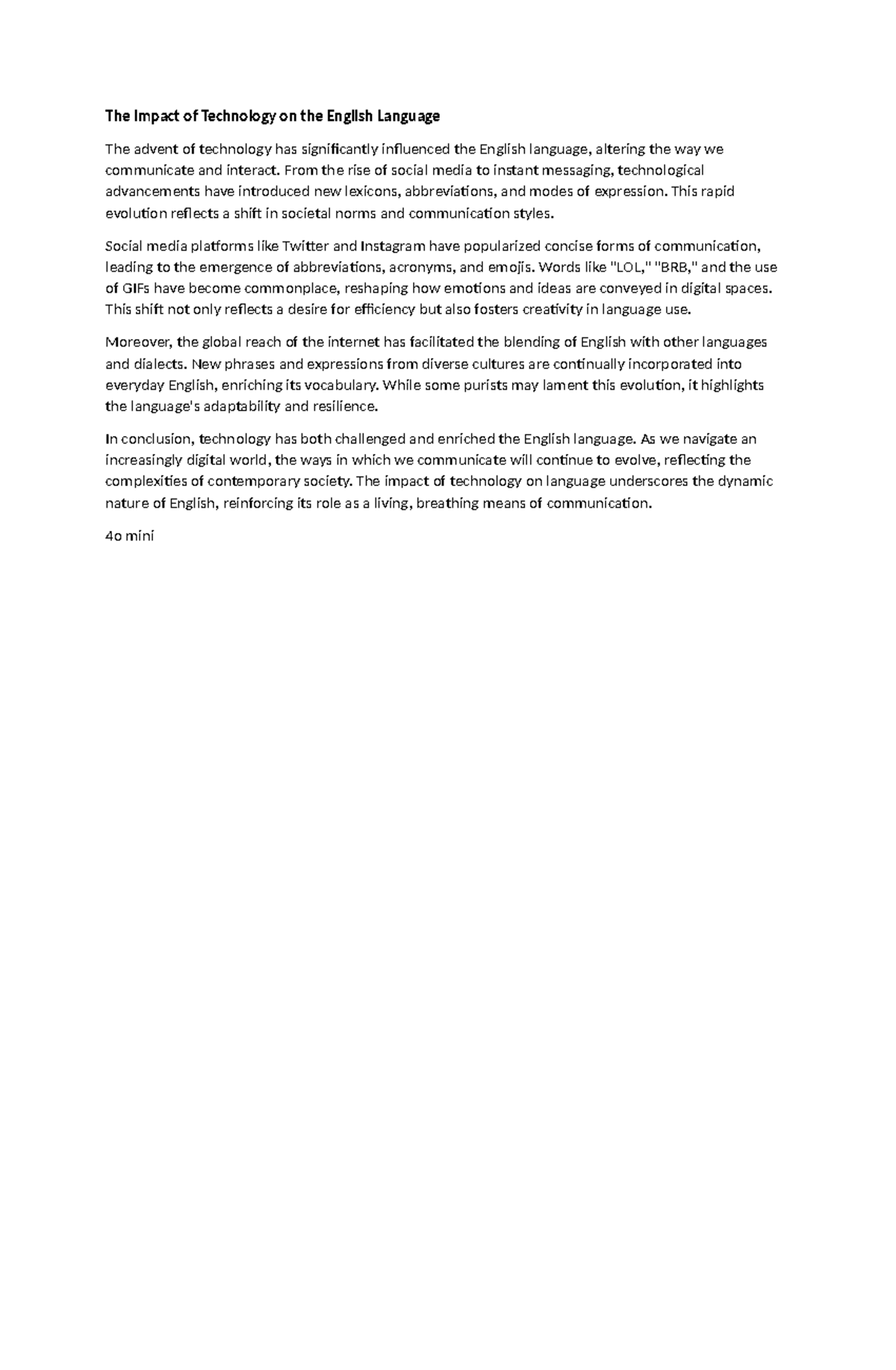 The Impact of Technology on the English Language - From the rise of ...