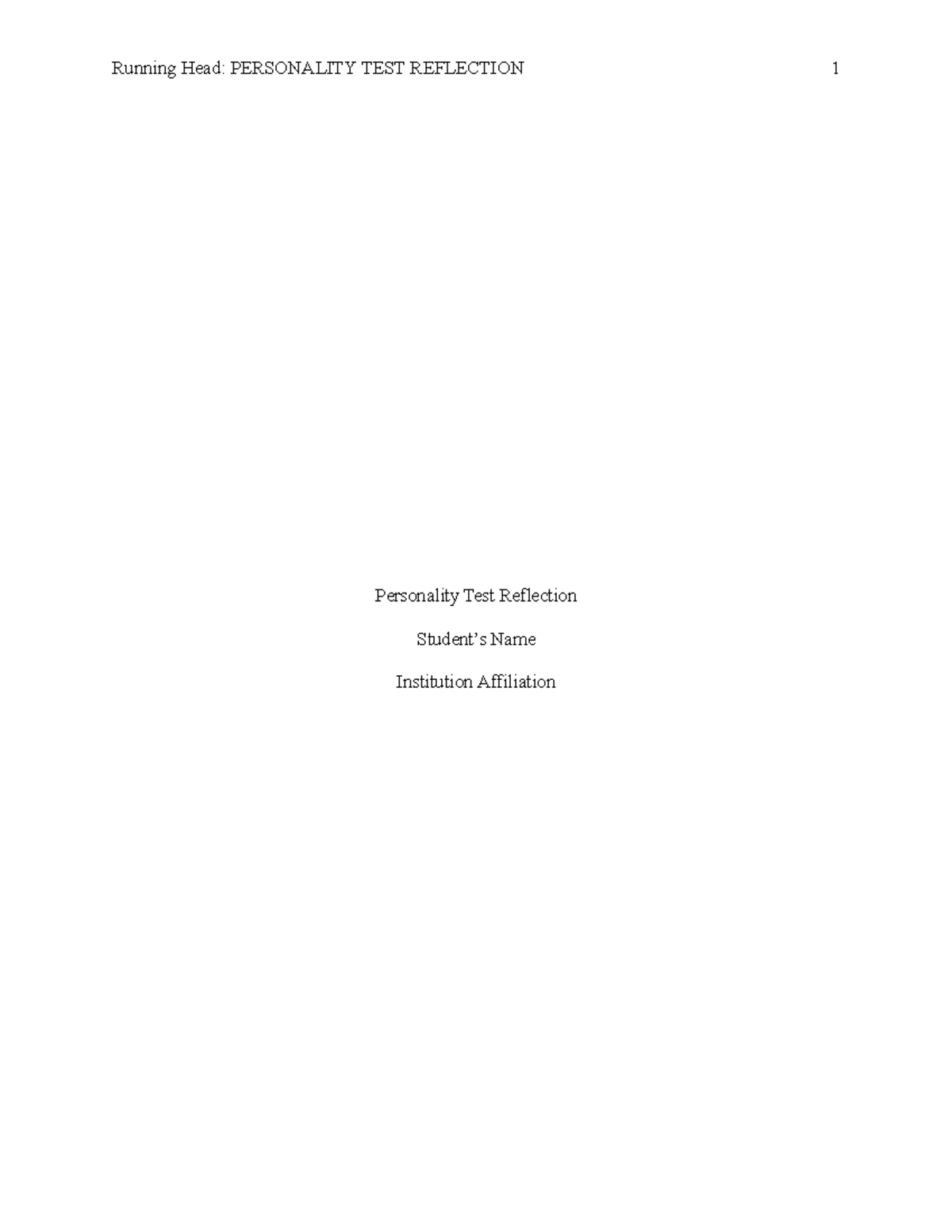 Personality Test Reflection: Insights from 2018 Test Results - Studocu