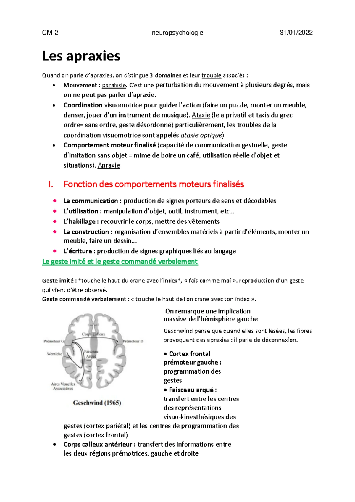 Les apraxies : domaines, modèles et évaluation - L’APRAXIE : DOMAINES ...