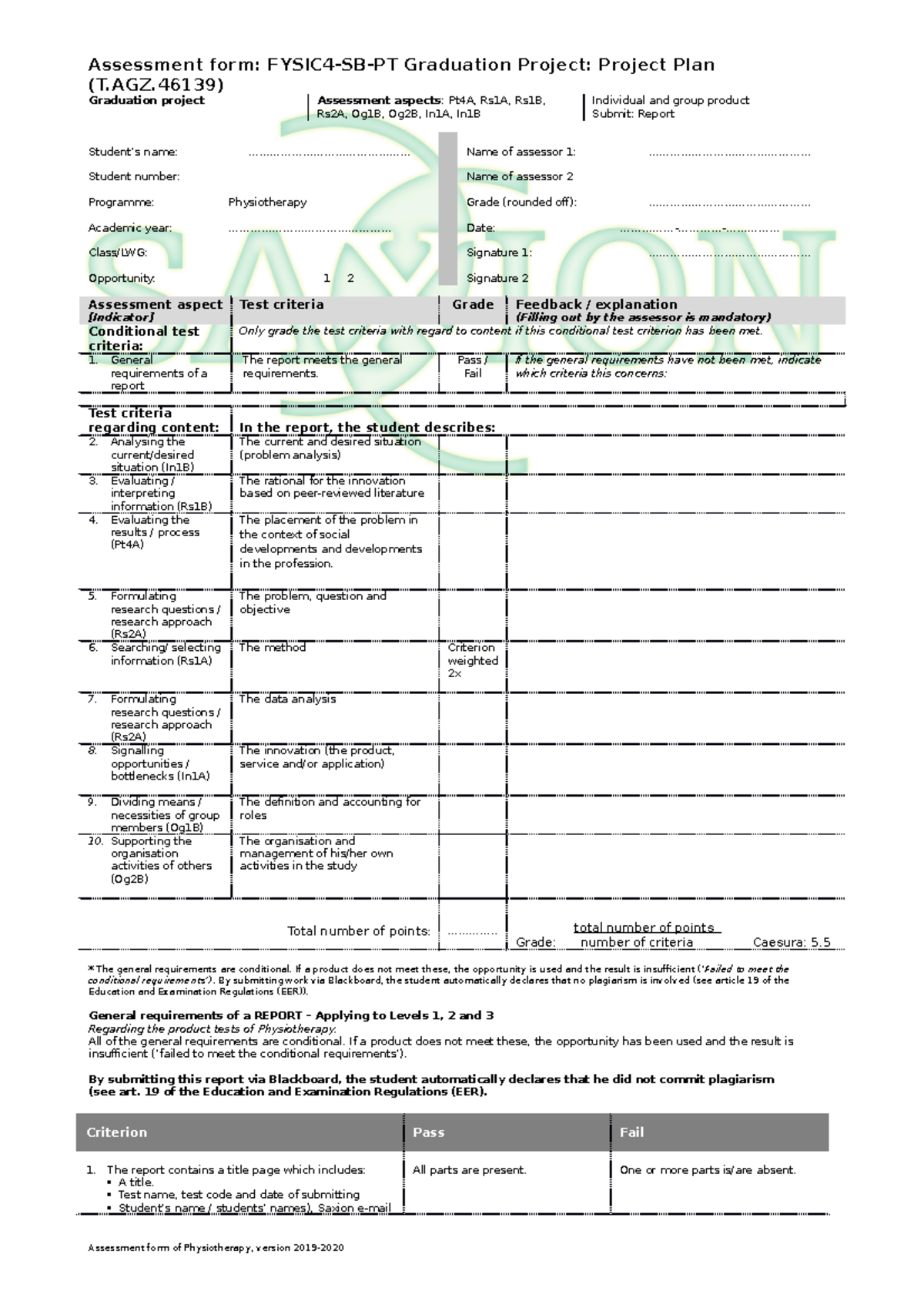 Graduation Project Assessment Form FYS4IC4-SB-PT Product Test Plan ...