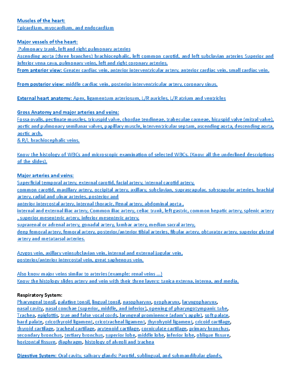 Study Guide Lab Practicum 4 with Pictures-2 - Muscles of the heart ...