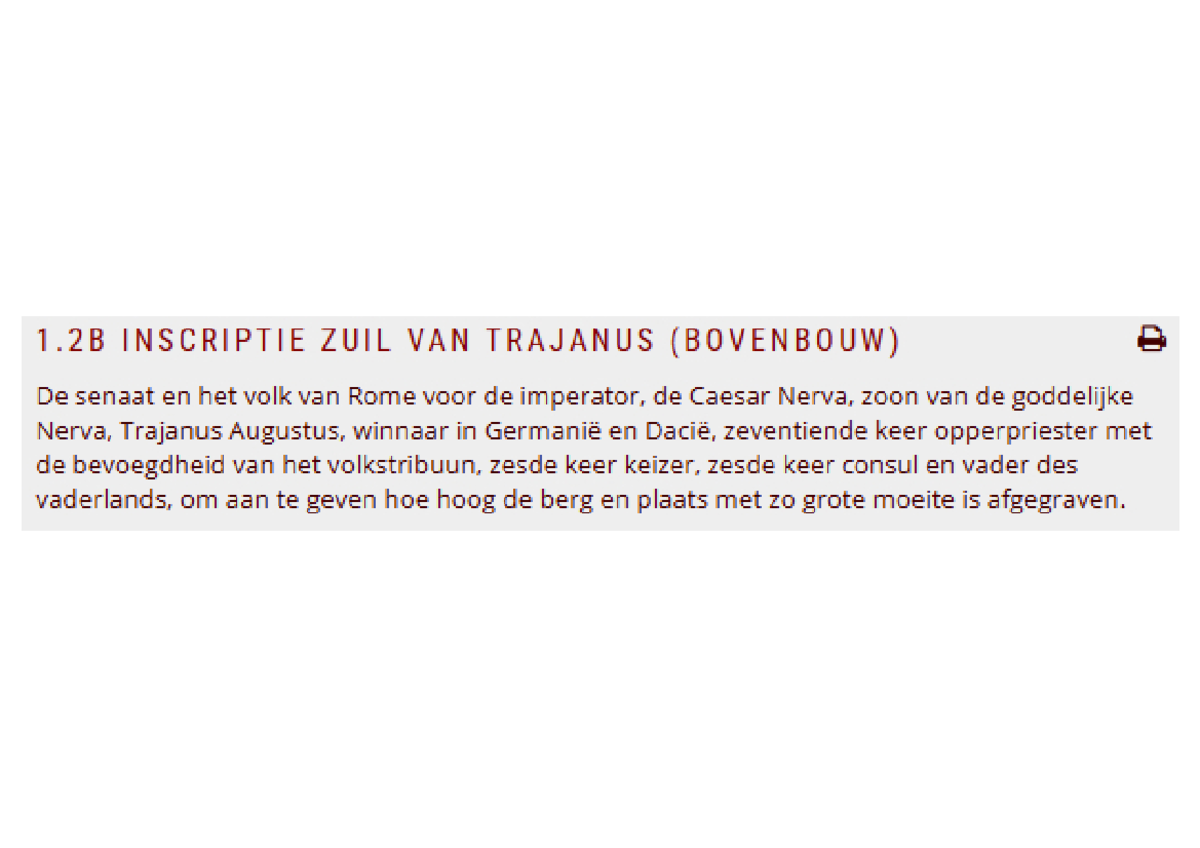 1.2B INSCRIPTIE ZUIL VAN TRAJANUS: Analyse en Context - Studeersnel