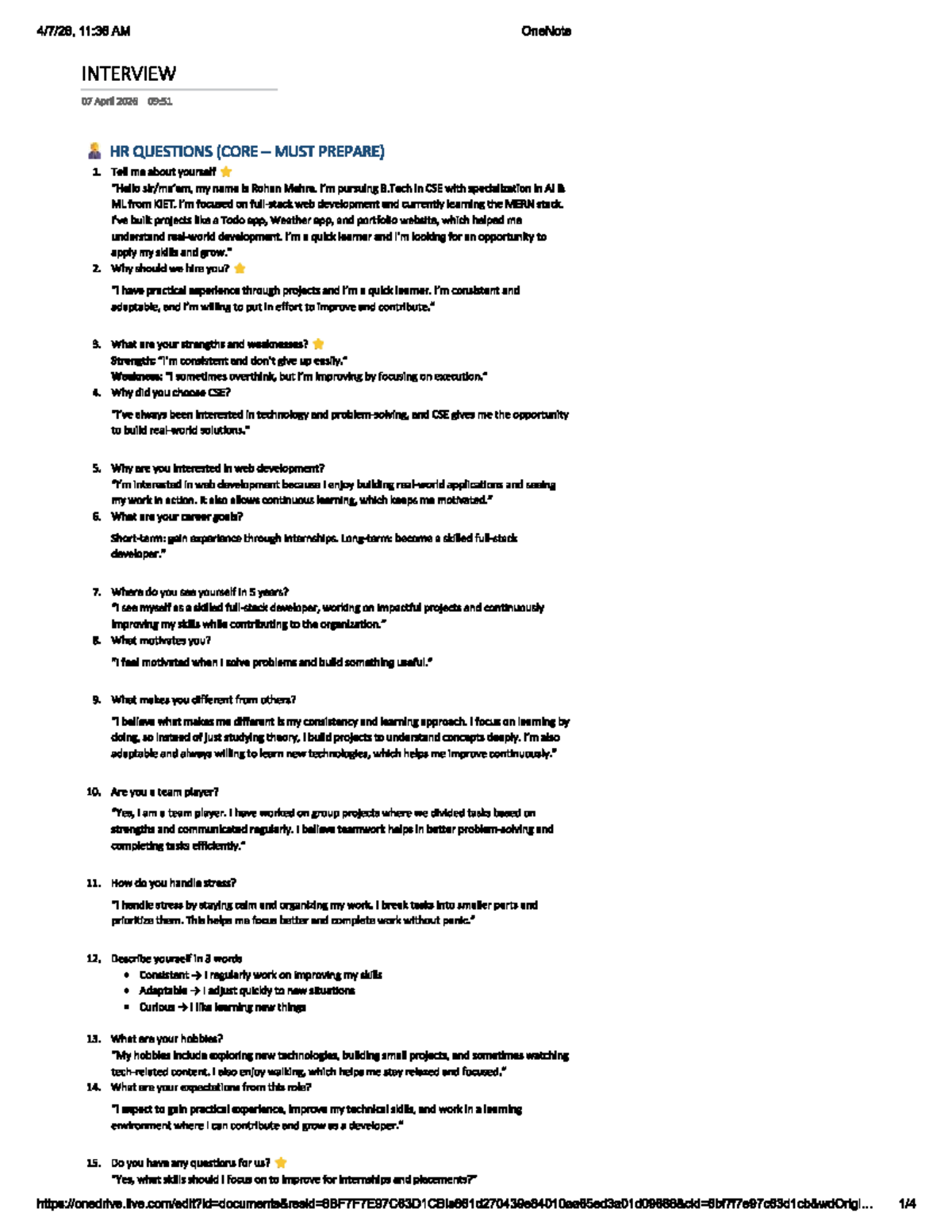 HR Interview Preparation: Key Questions & Answers for CSE Students ...