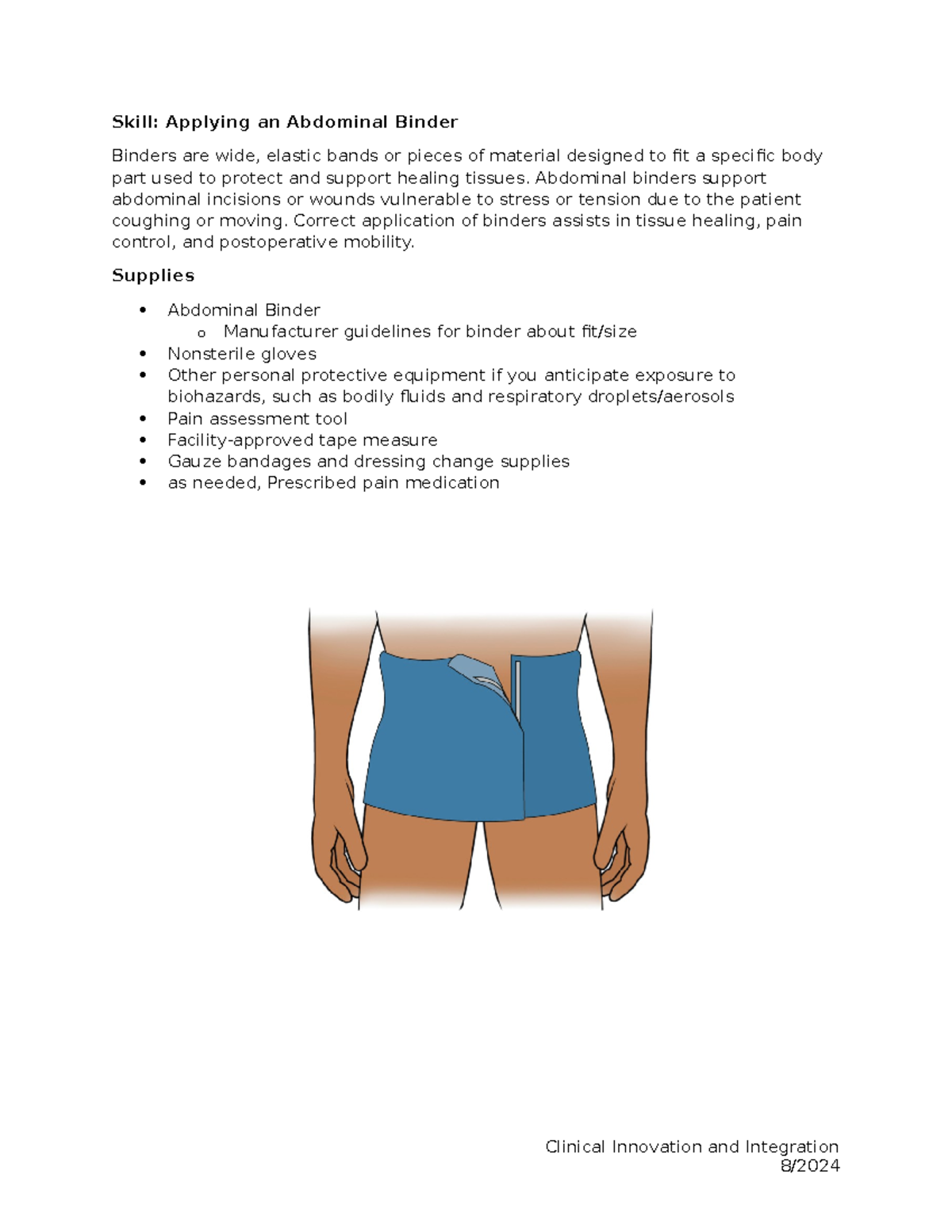 Applying an Abdominal Binder: Clinical Guidelines and Patient Education ...