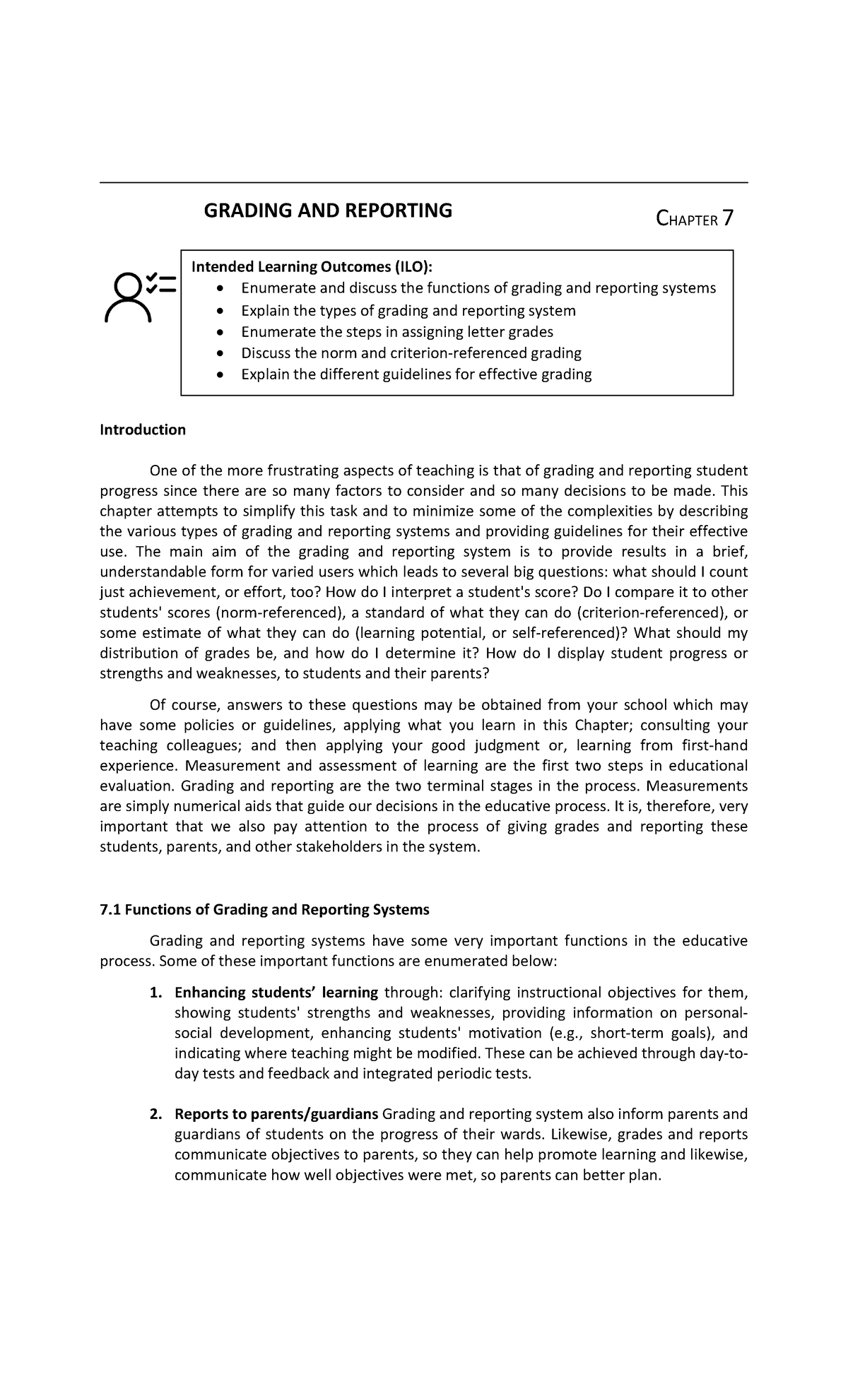 Prof Ed 311 Chapter 7: Grading and Reporting Systems Explained - Studocu