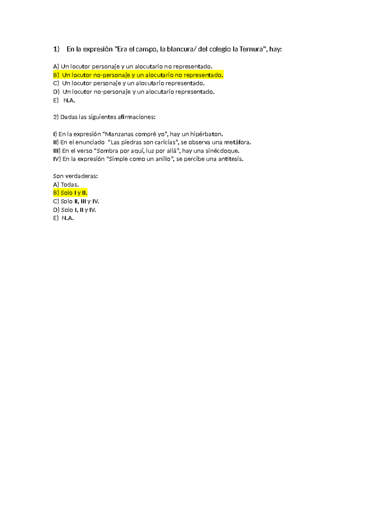 Modelos de Preguntas Objetivas para el Curso DE 1 - Studocu