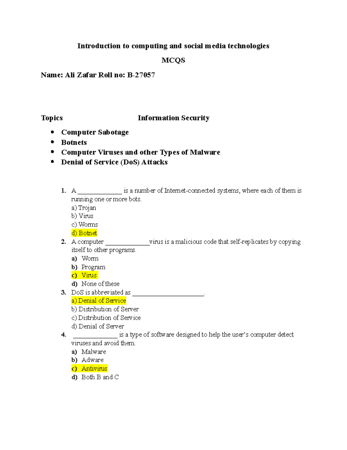 ICT MCQS - Want some exciting stuff - Introduction to computing and ...