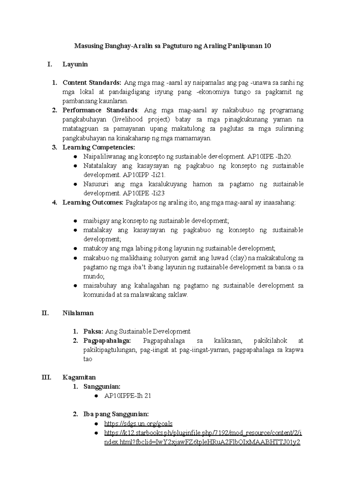 SDG LP - Lesson Plan on Understanding Sustainable Development Goals ...