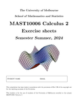 MAST10006 - Melbourne - Calculus 2 - Studocu