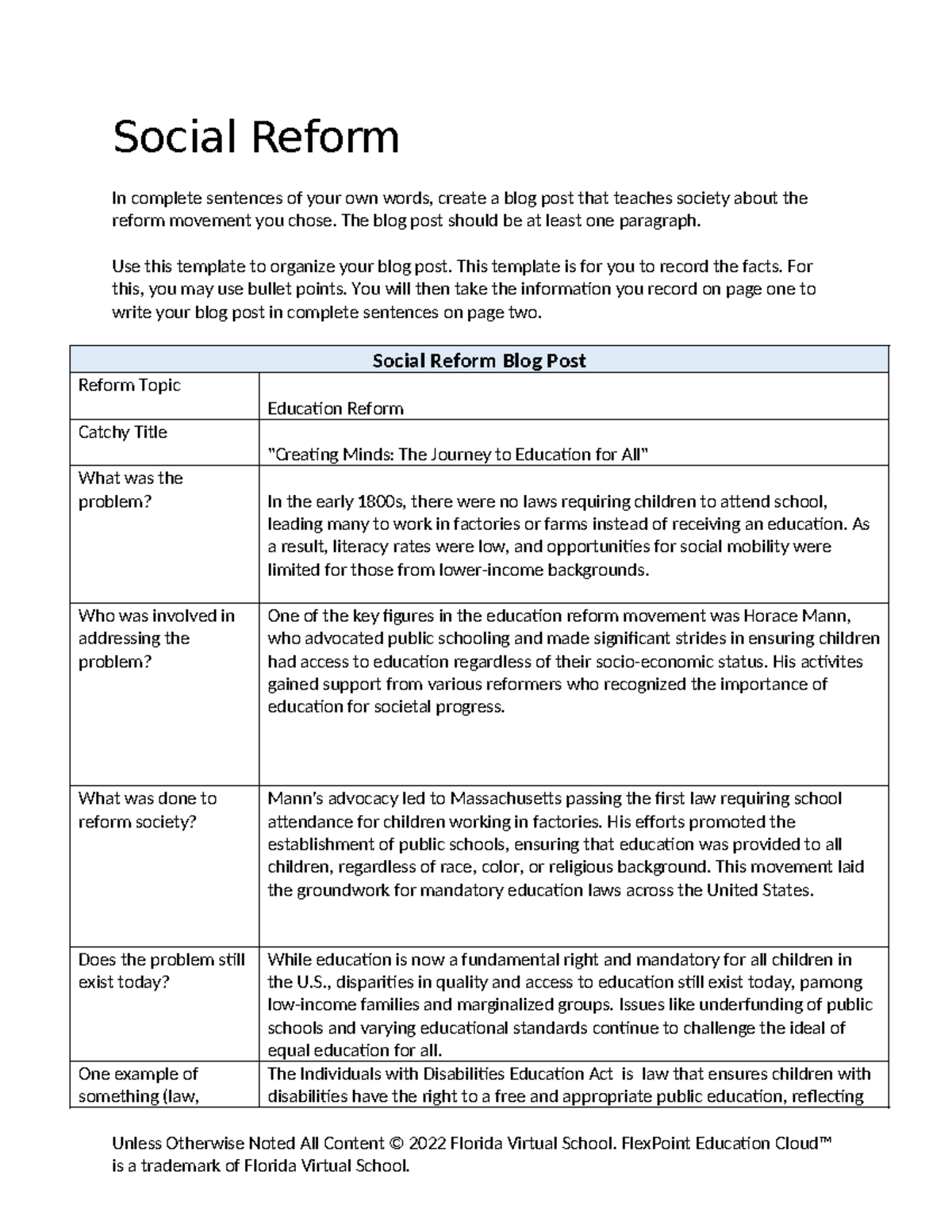 Reform 555 - Education Reform: A Journey Towards Equality - Studocu