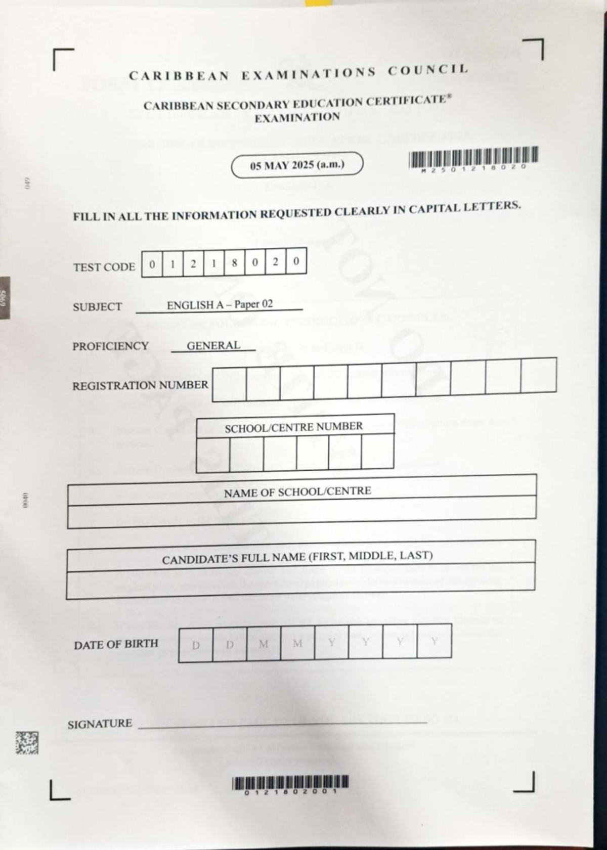 CSEC English A Paper 02 - May 2025 Examination Guide - Studocu