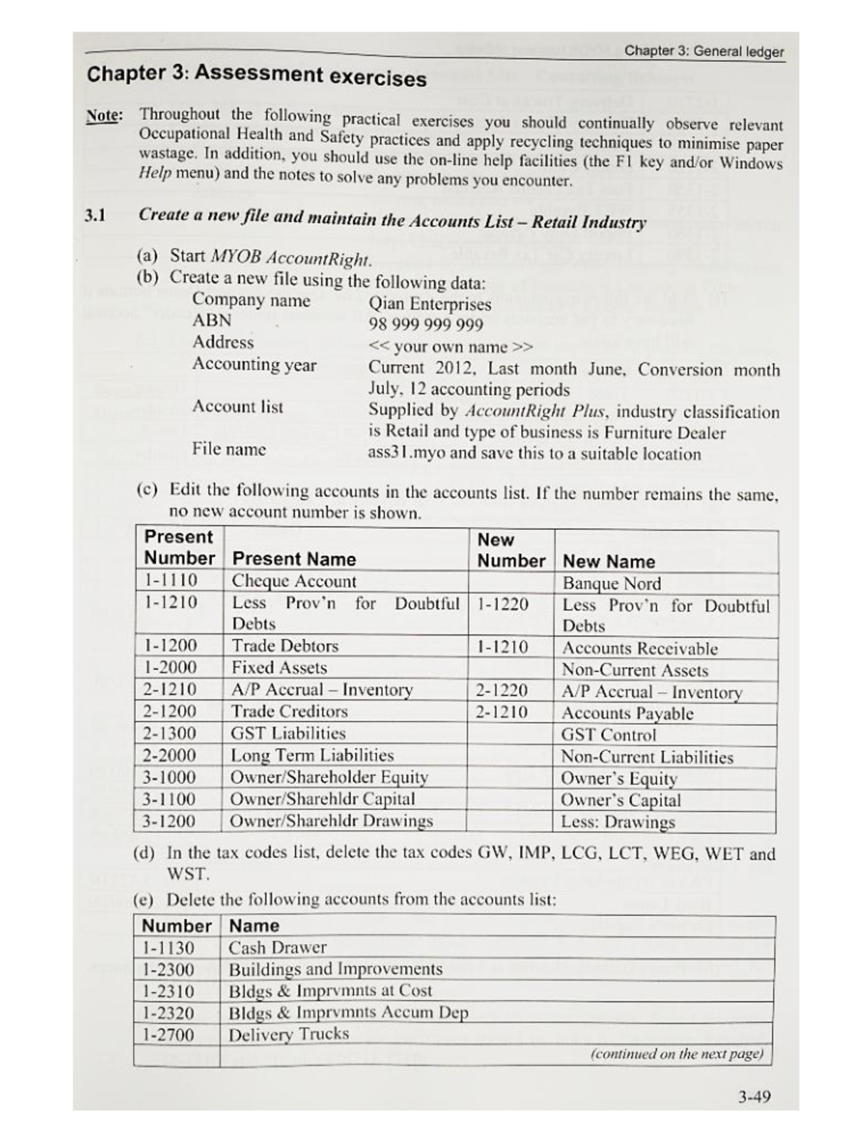 Assessment Chapter 3 Problems - Chapter 3: General ledger Chapter 3 ...