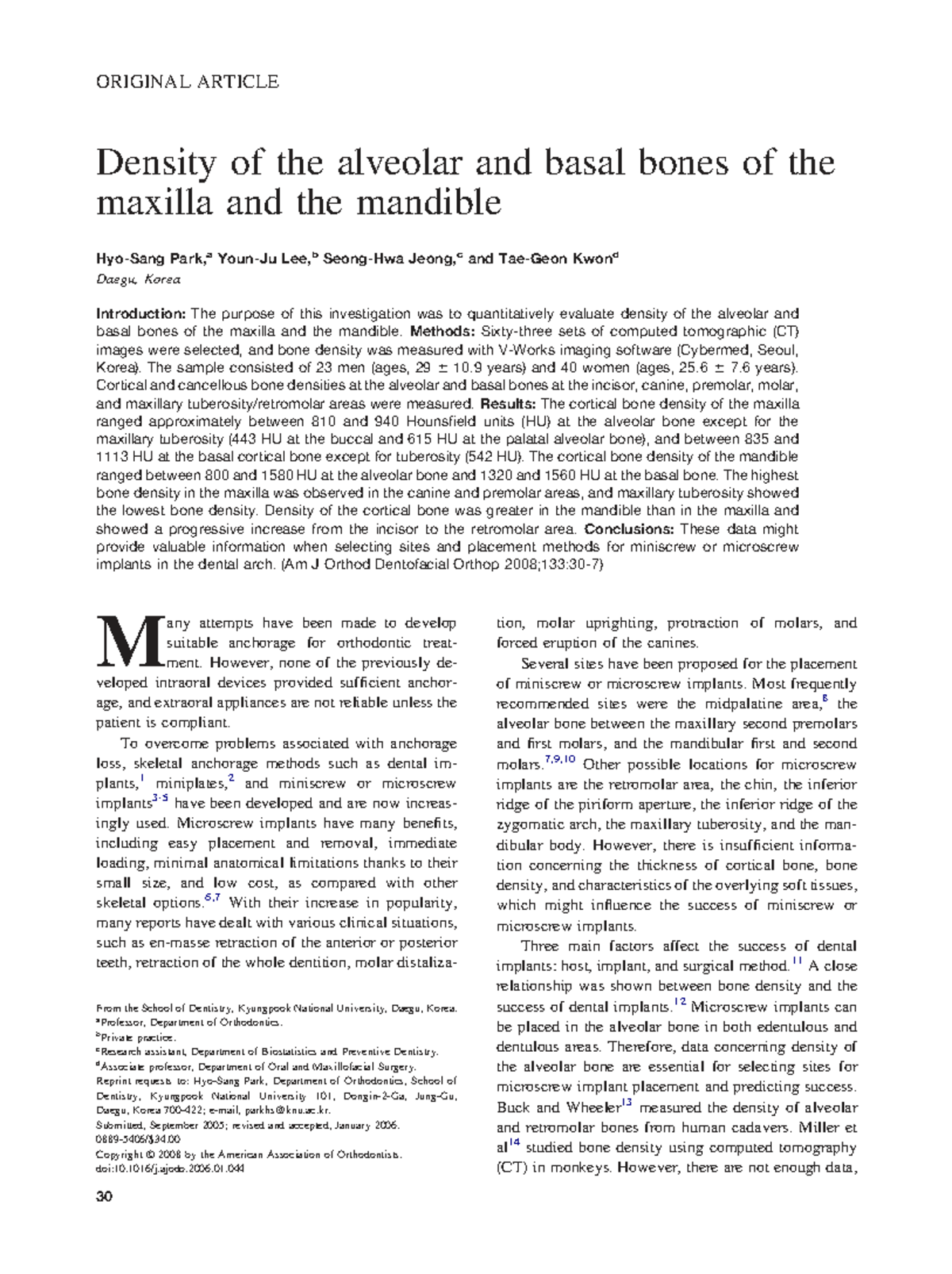 Density of Alveolar and Basal Bones in Maxilla and Mandible: A CT Study ...