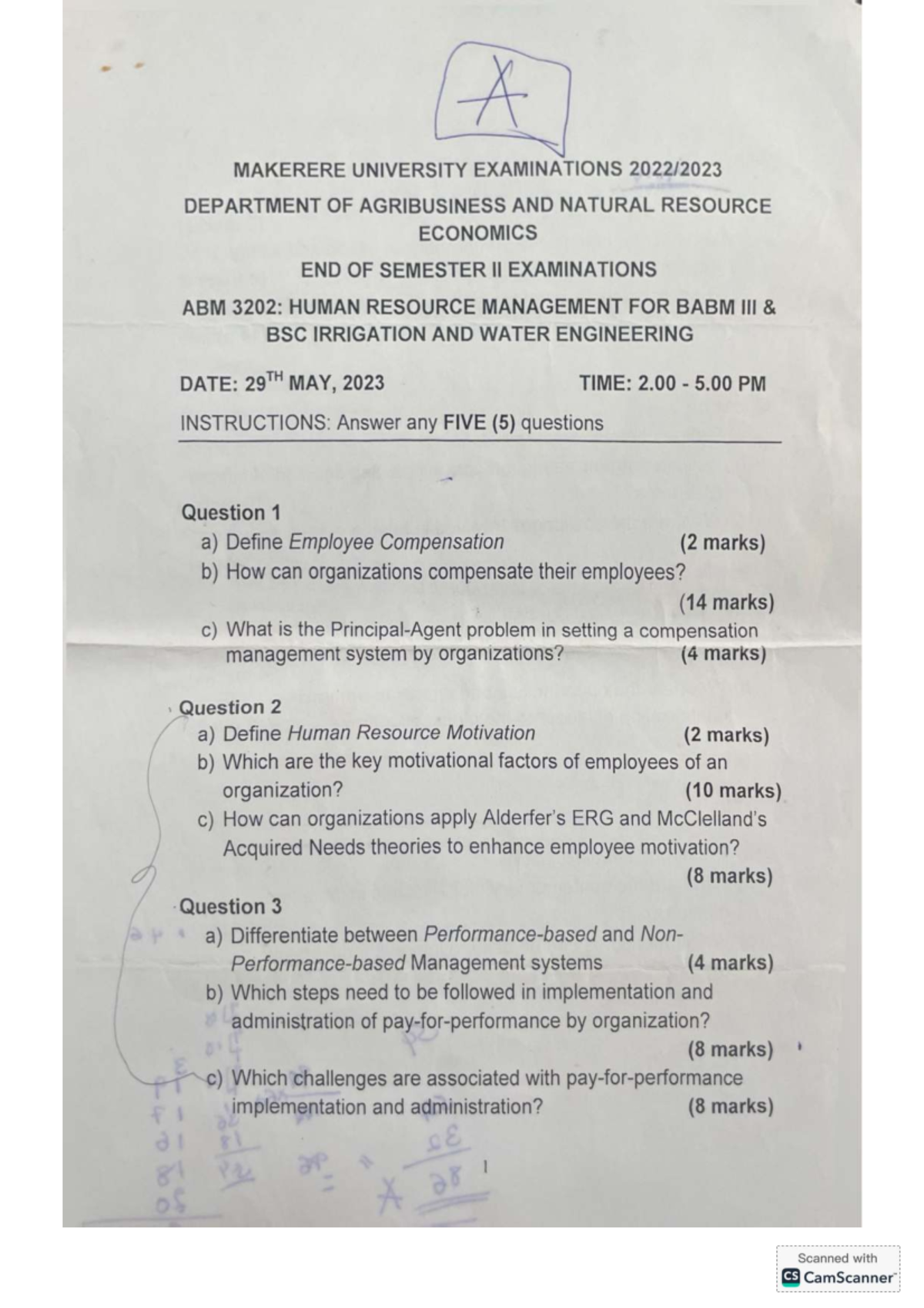 ABM 3202: Past Exam Papers for Human Resource Management - Studocu
