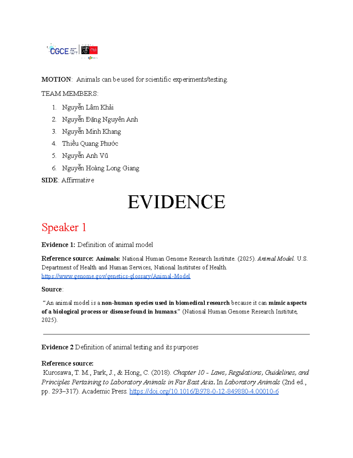 MOTION: The Role of Animals in Scientific Research and Ethics - Studocu