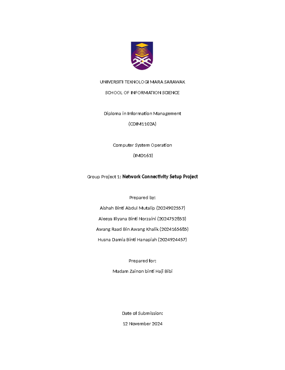 IMD163 Group Project 1: Computer Lab Network Setup Plan - Studocu
