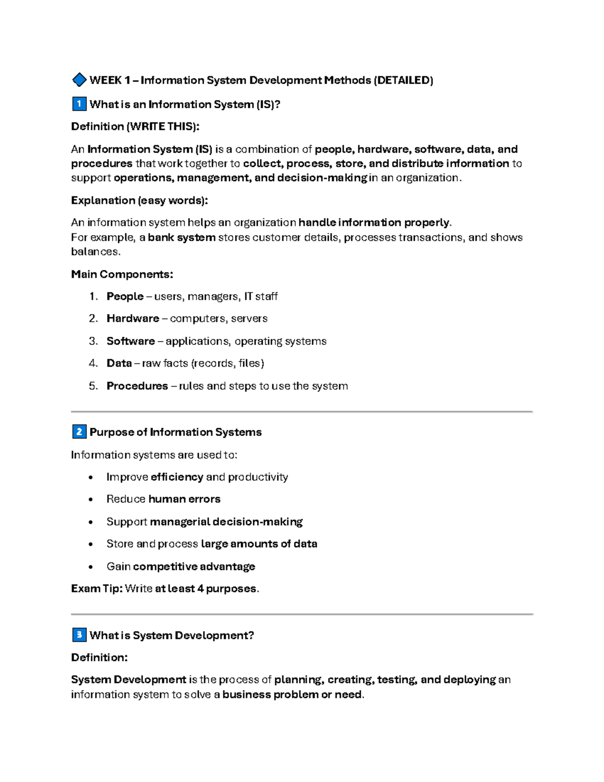 WEEK 1-4 Information System Development Methods Overview (SDM Notes ...