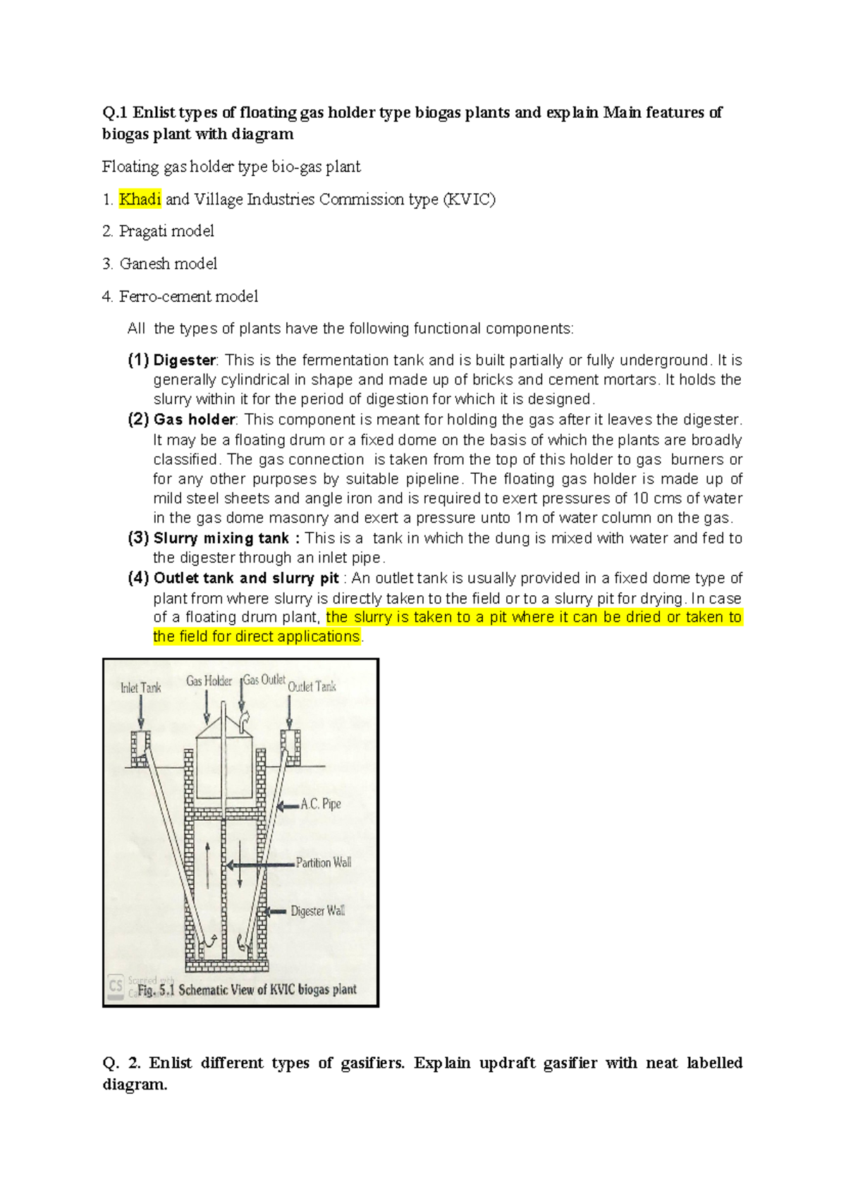 Practical Questions on Biogas, Gasifiers, and Solar Energy Systems ...