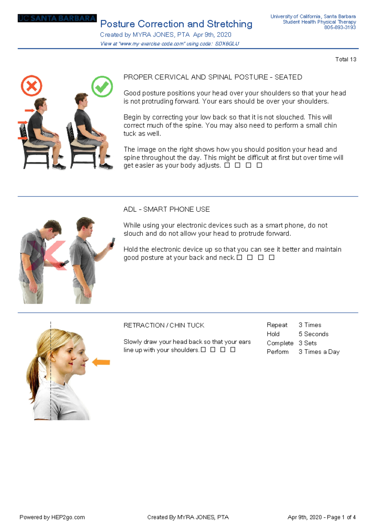 Posture Exercises: Your Home Program (SDX6GLU) - Studocu
