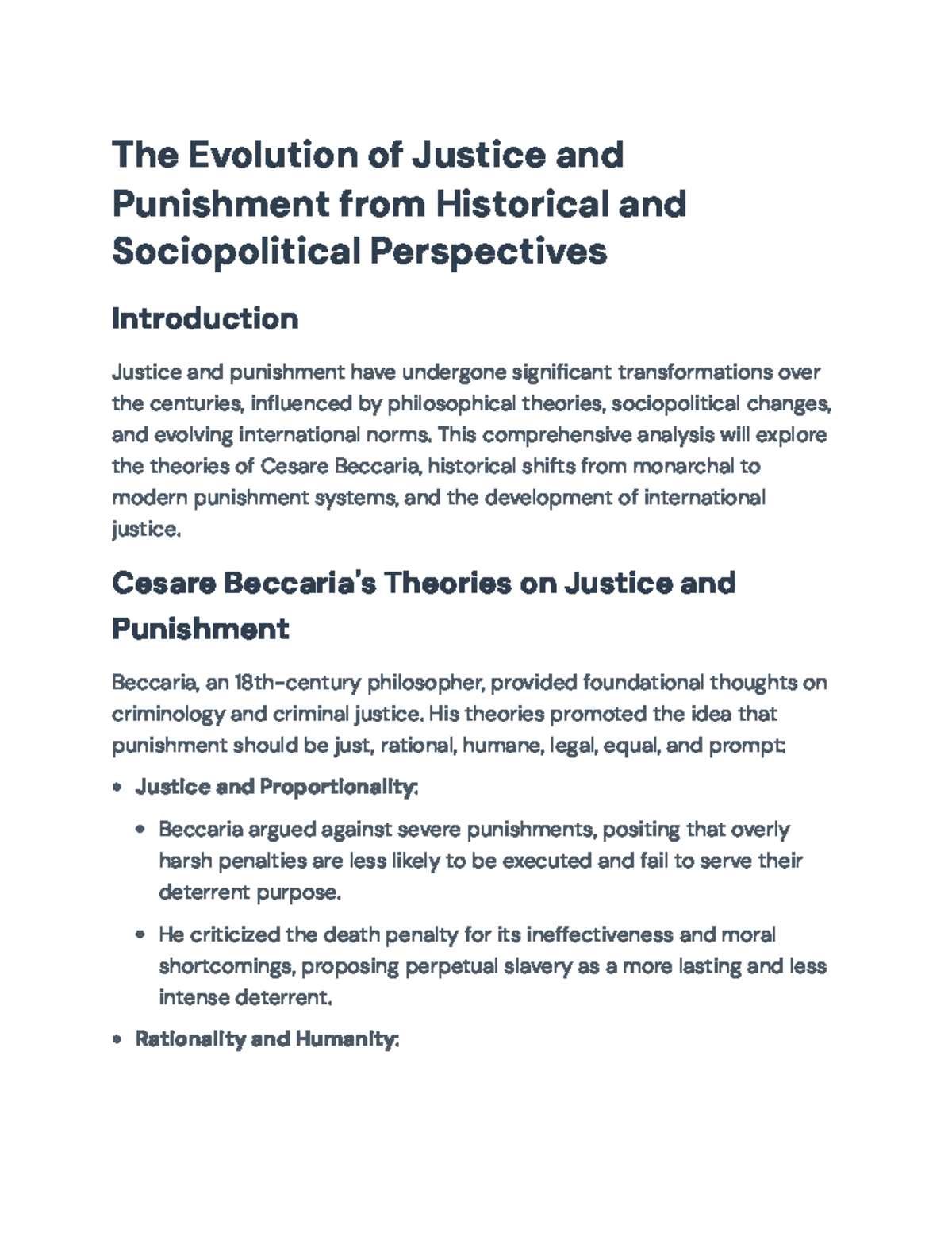 The Evolution of Justice and Punishment: Historical & Sociopolitical ...