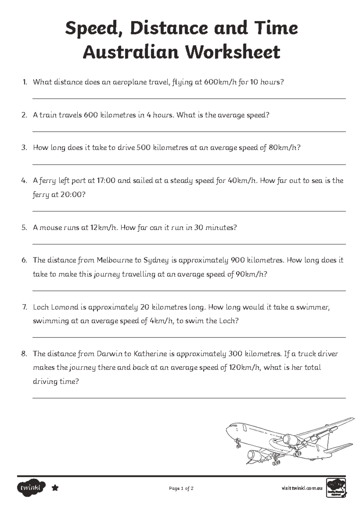 Module 6 - Speed, Distance, and Time Worksheet Answers - Studocu
