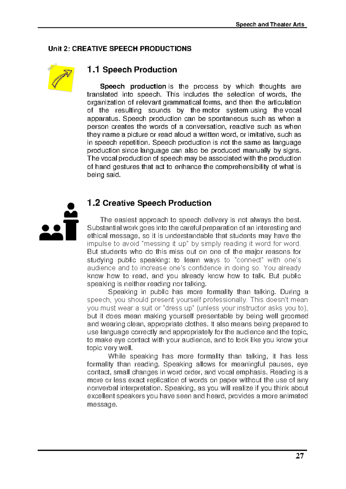 U2 - Creative Speech Production Overview & Techniques - Studocu