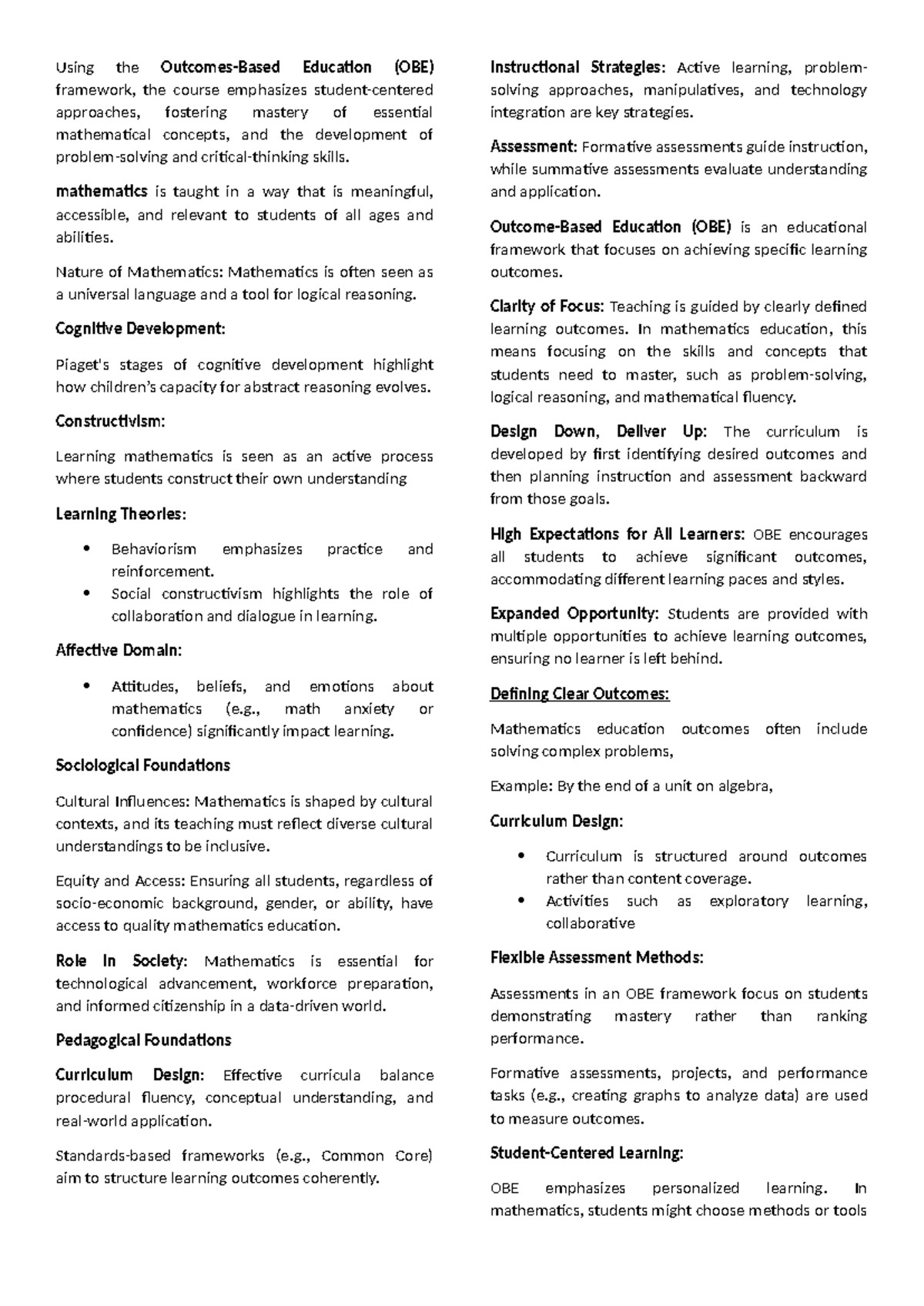 MATH Prelim Reviewer: Mastering OBE Framework in Mathematics Education ...