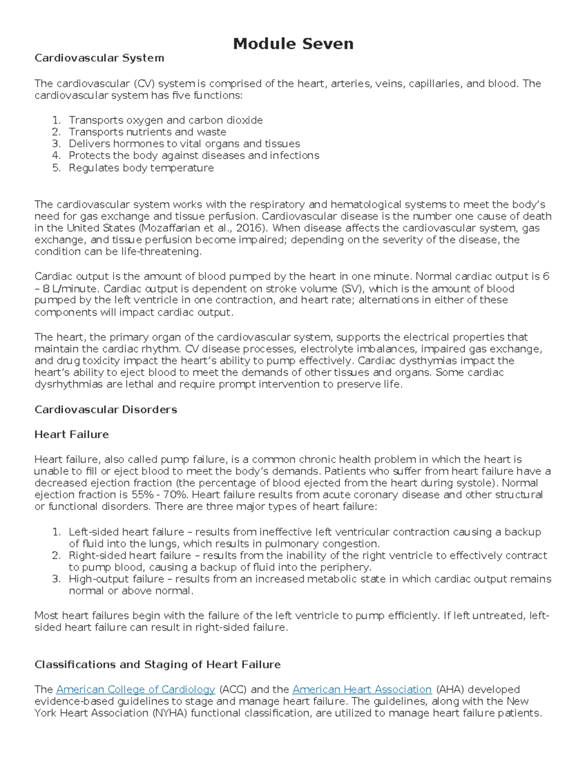 1 MDC3 Module Reading Condensed 7-10 - Module Seven Cardiovascular ...