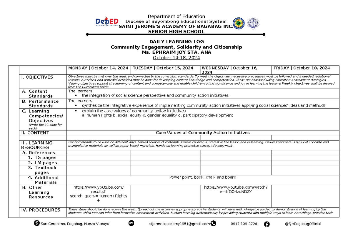 DLL 7: Community Engagement, Solidarity & Citizenship Activities - Studocu