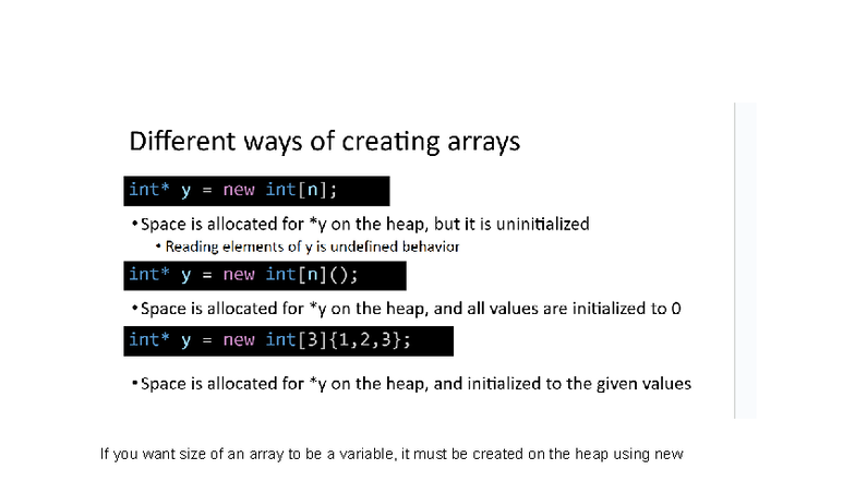 CSCE 120 Exam 3 Cheat Sheet: Dynamic Arrays & Copy Mechanics - Studocu