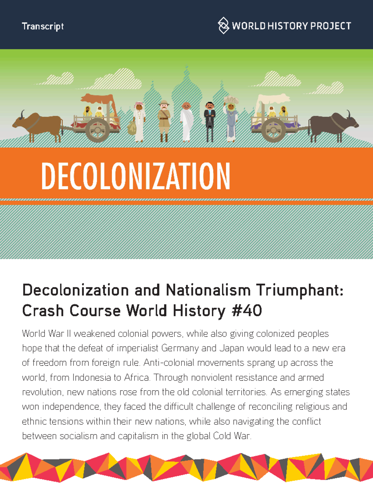 Decolonization and Nationalism Triumph: CCWH 40 Lecture Overview - Studocu