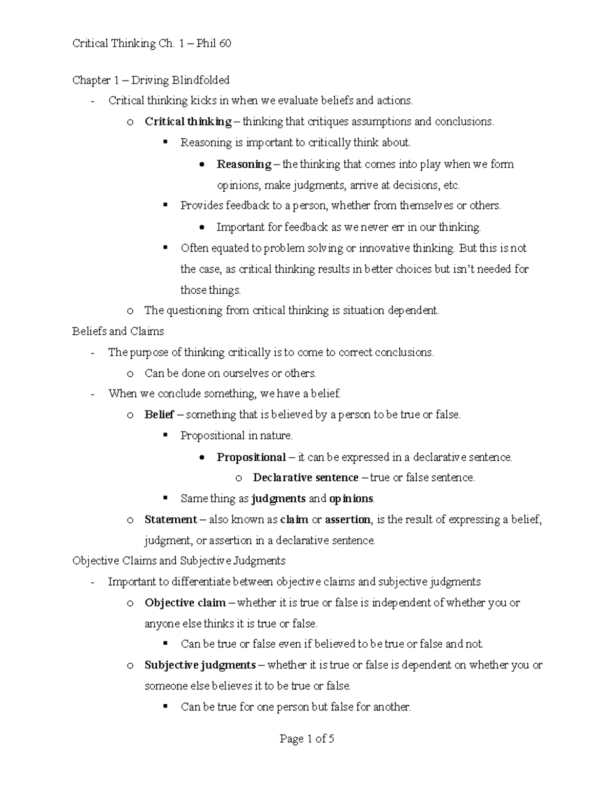 Chapter 2 - class notes - Chapter 2 – Two Kinds of Reasoning ...