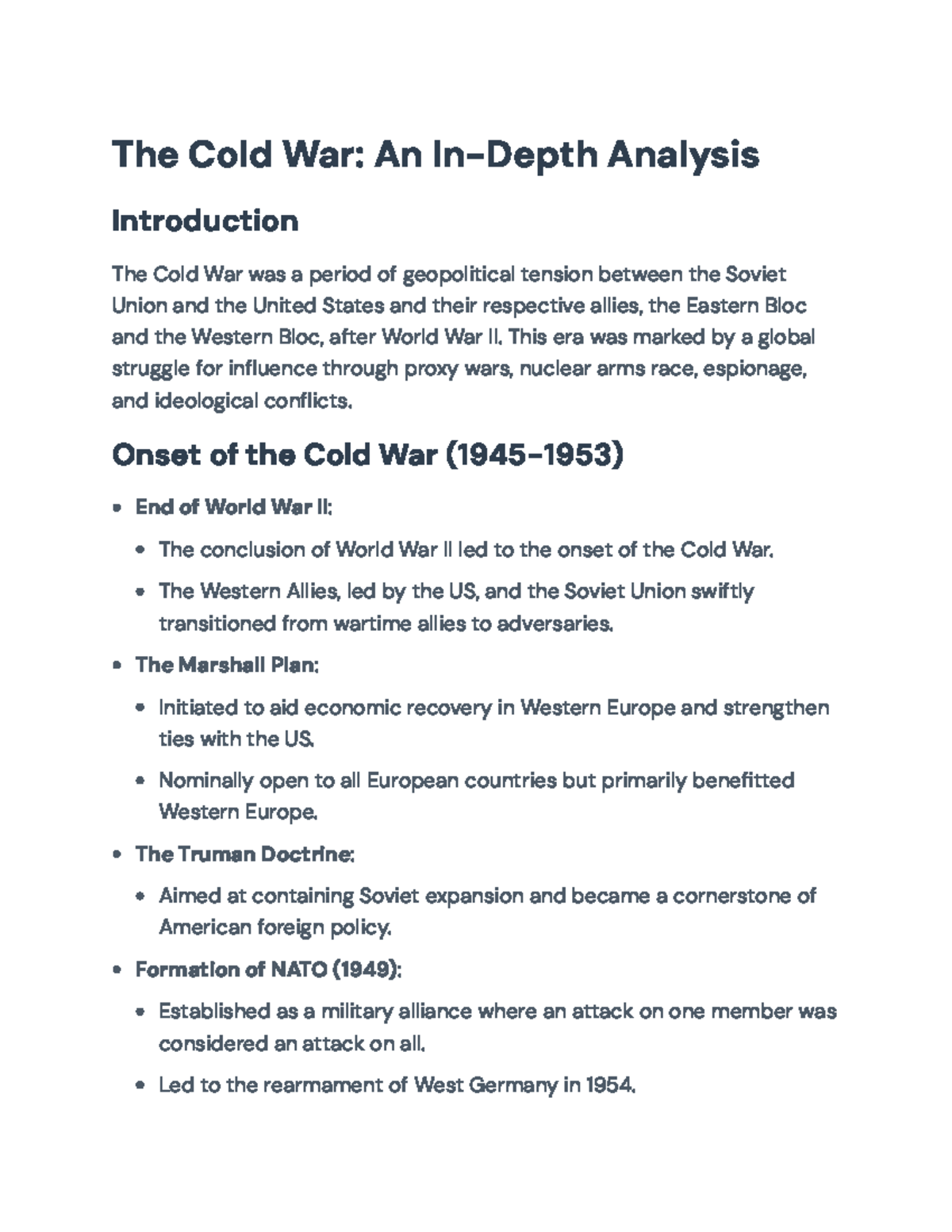 The Cold War: Comprehensive Analysis and Key Events Overview - The Cold ...